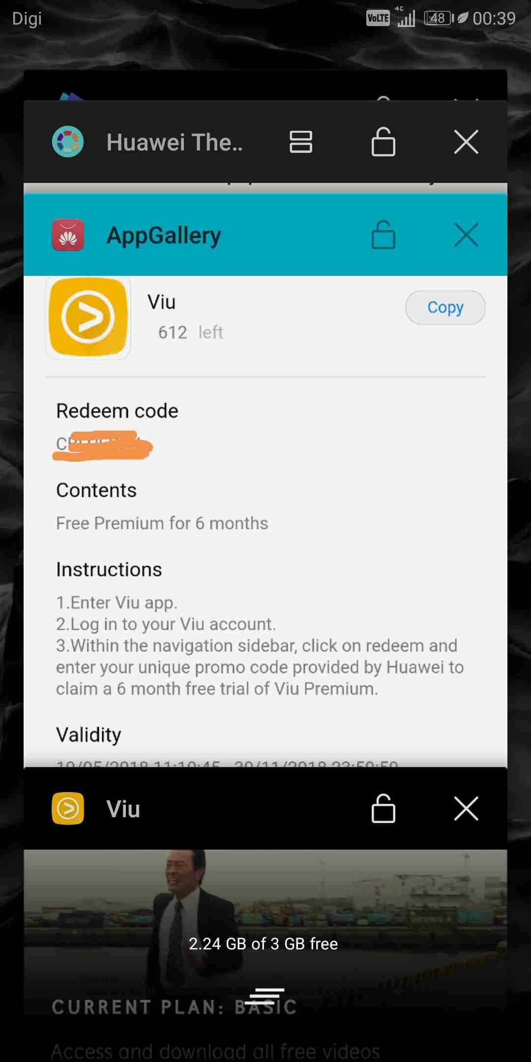 Viu 6 months premium on appgallery | HONOR CLUB (MY)